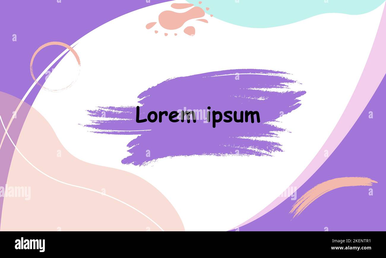 An editable text on a white background with purple, pink and blue brush ...