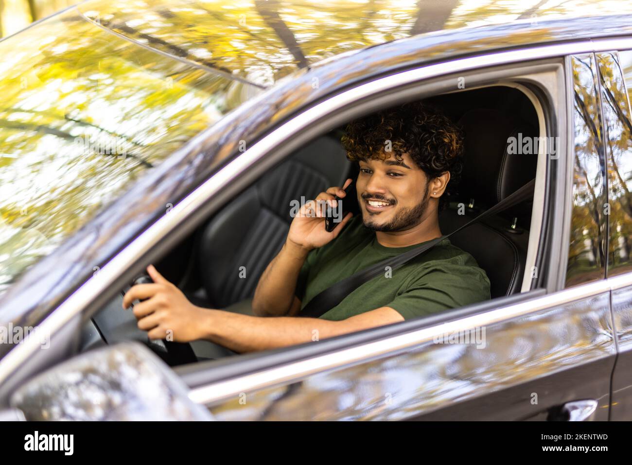 transport, communication and people concept - indian man or driver ...