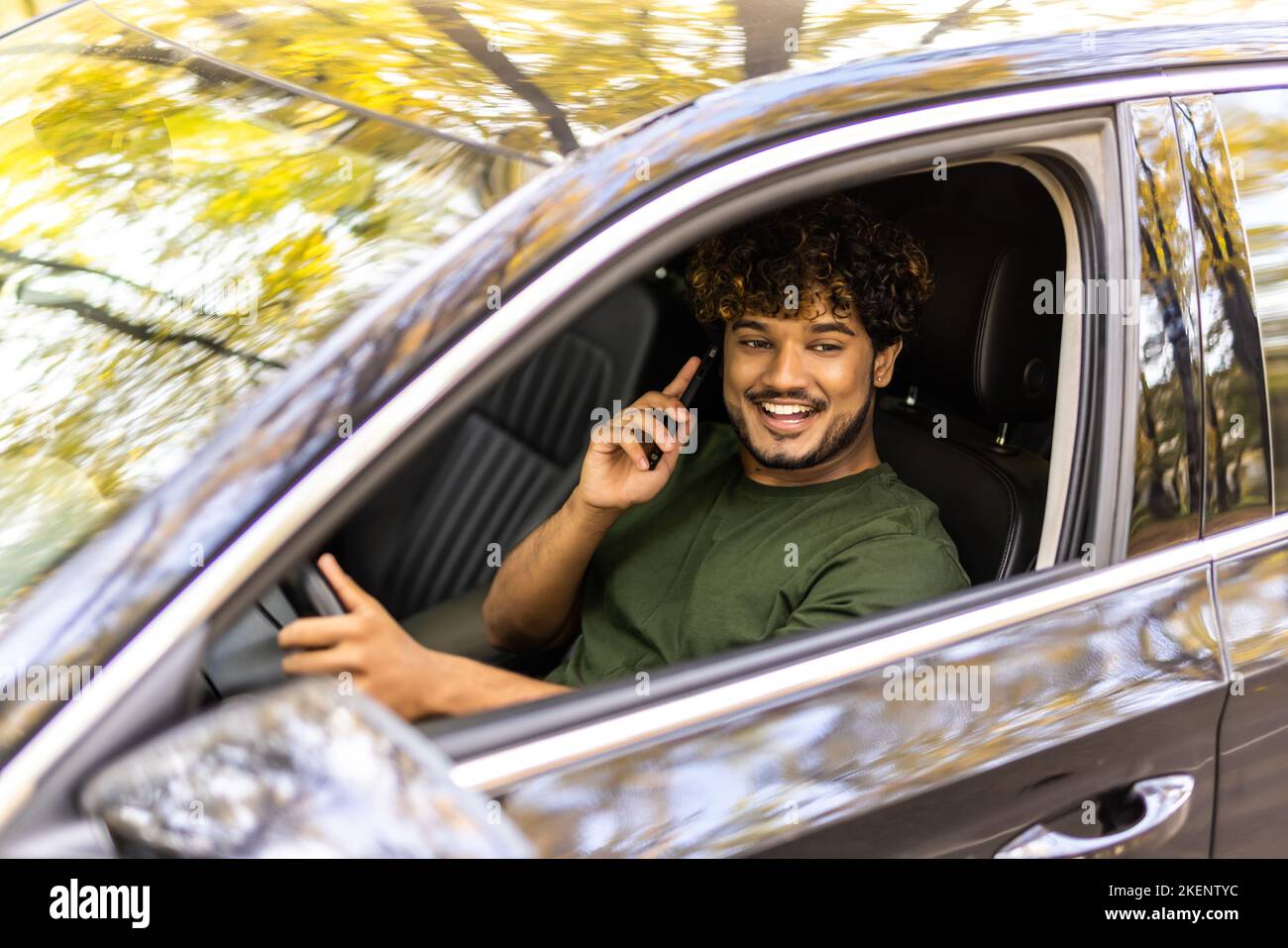 transport, communication and people concept - indian man or driver ...