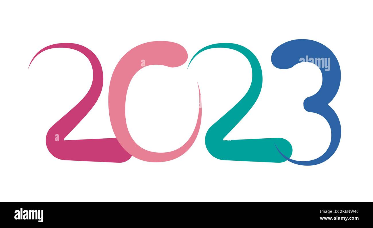 Creative soft numbers 2023. Merry Christmas and happy New Year 2023 ...