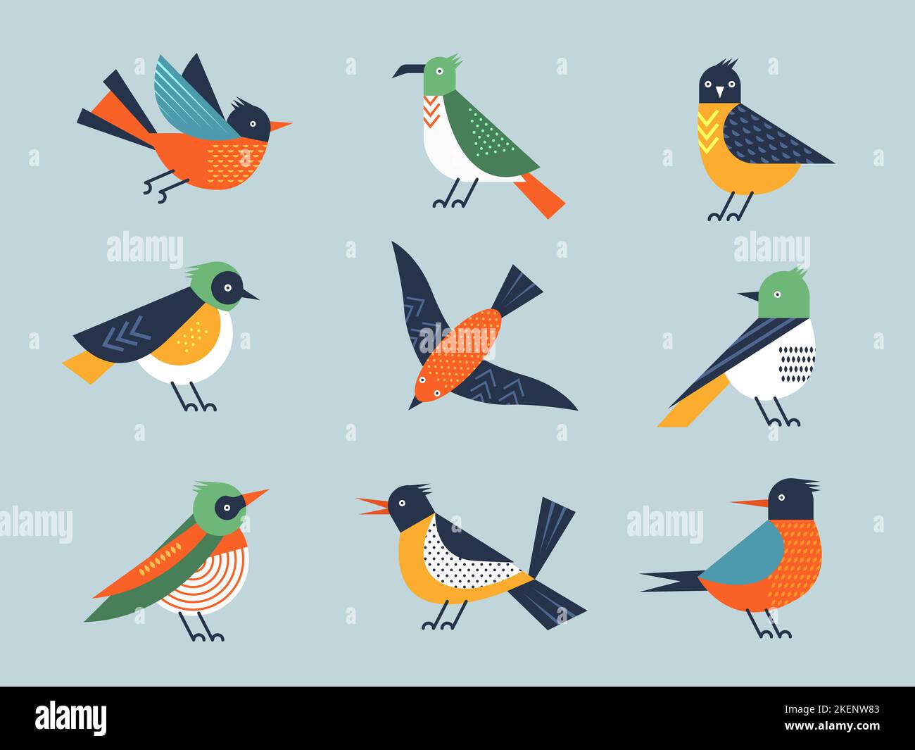 Abstract birds. Flying stylizing geometrical form birds illustrated of ...