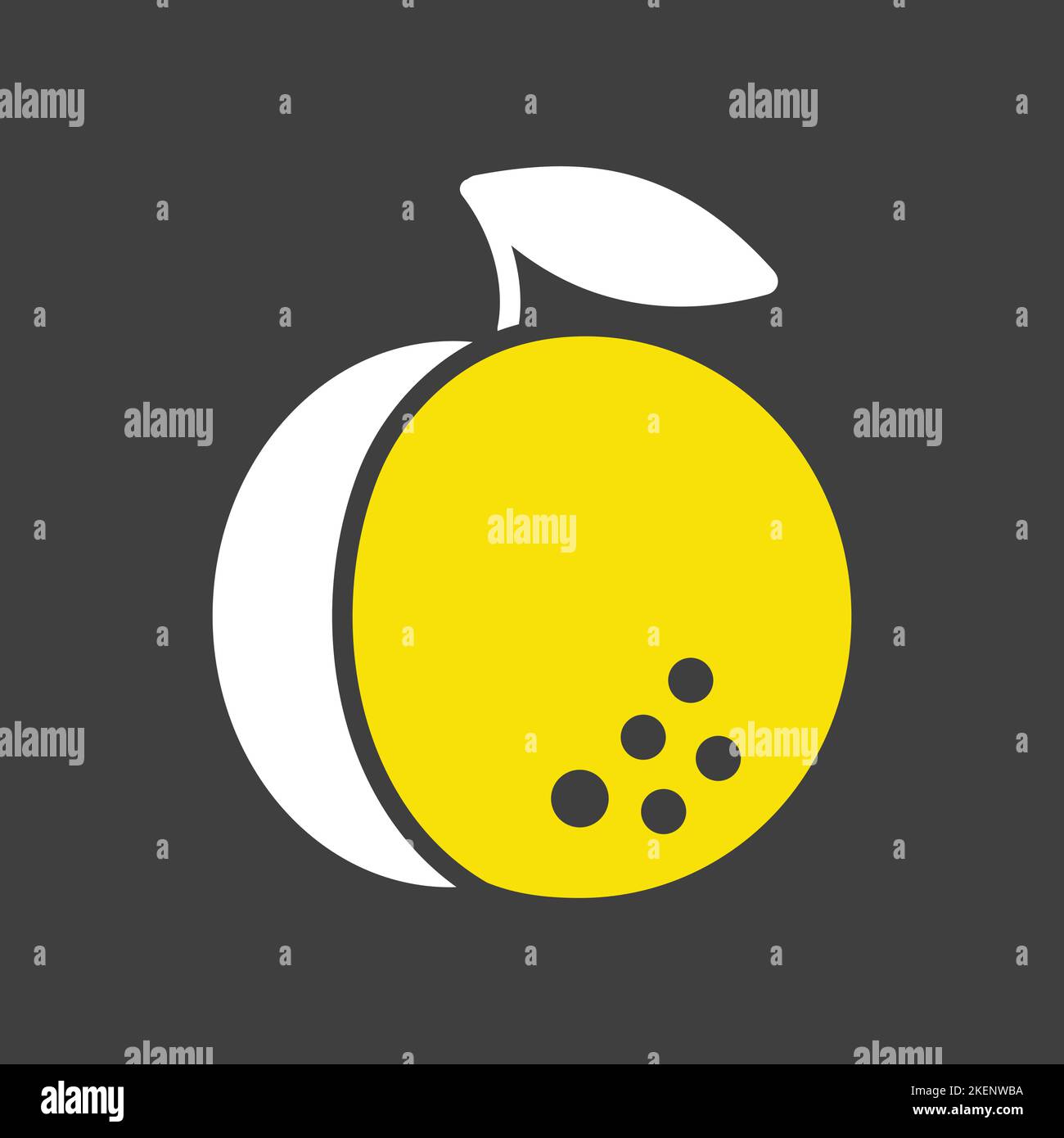 Peach vector glyph on dark background icon. Graph symbol for food and ...