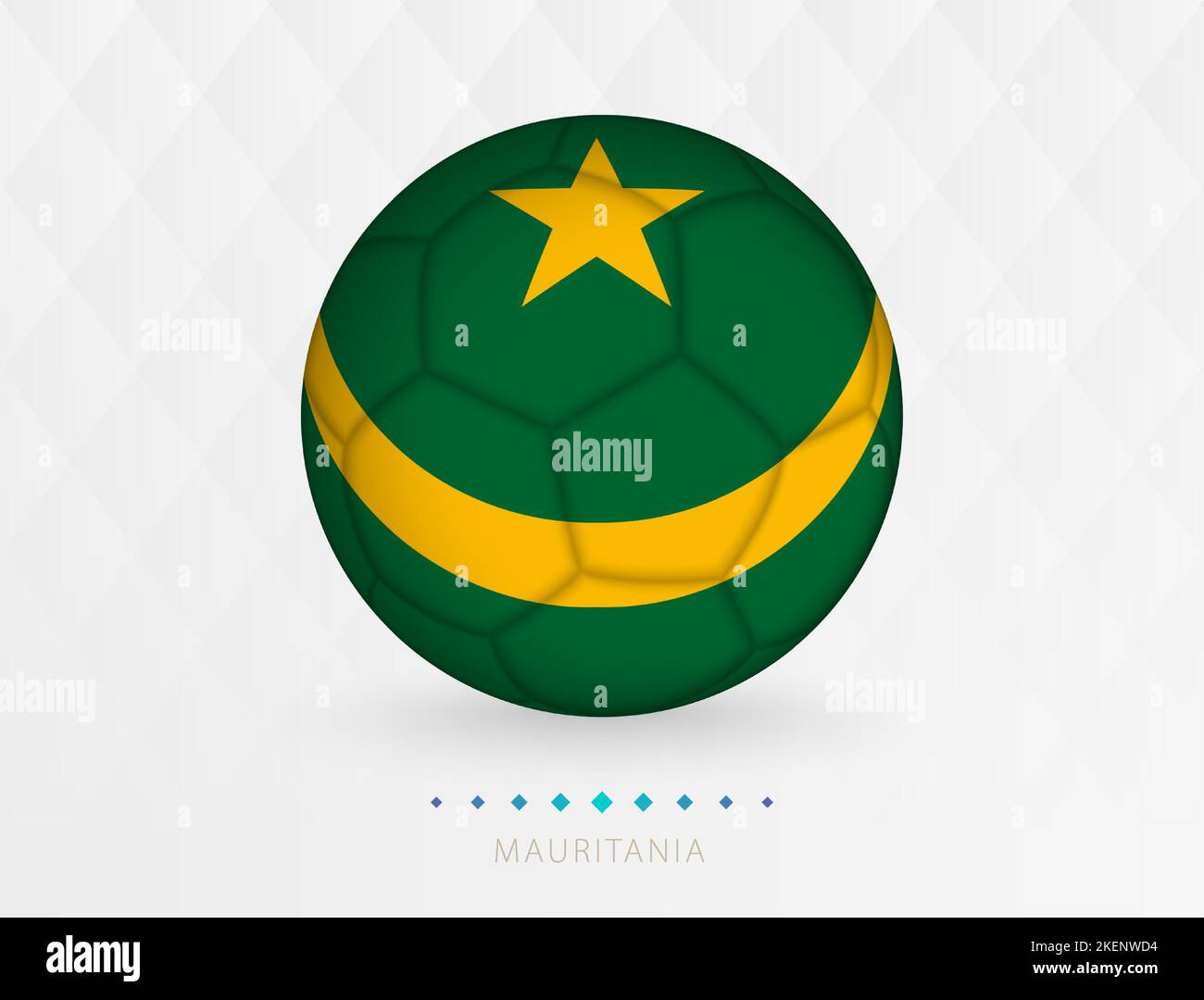Football ball with Mauritania flag pattern, soccer ball with flag of ...