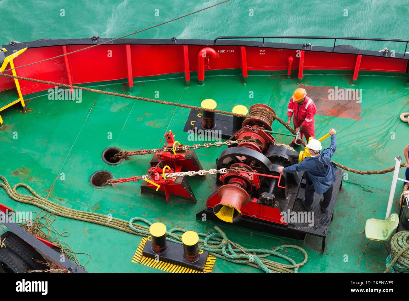 Top view of deck of Spiro F supply vessel in Grand Harbour, Valletta ...