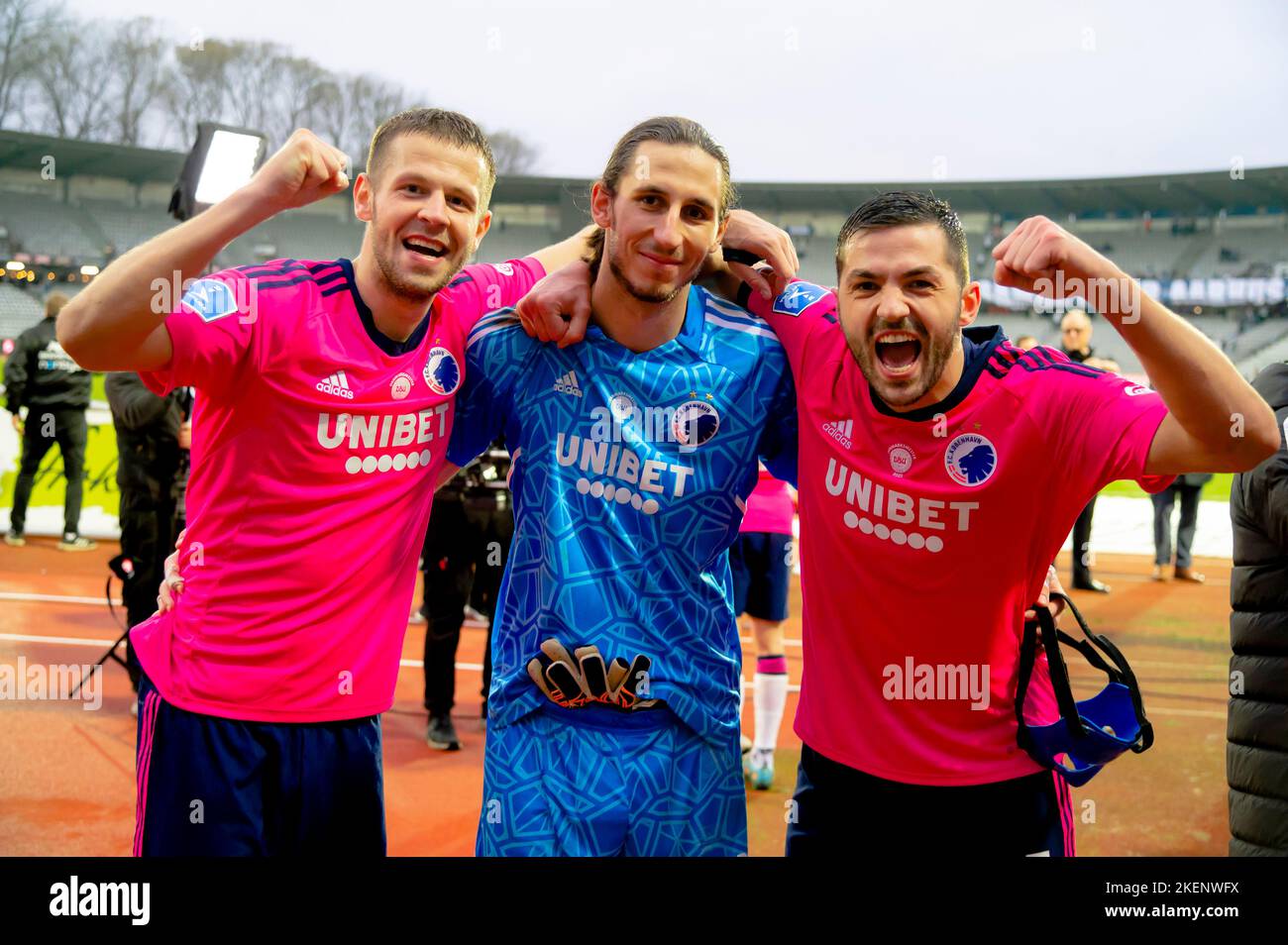 Aarhus, Denmark. 13th Nov, 2022. Denis Vavro, Kamil Grabara and Davit ...