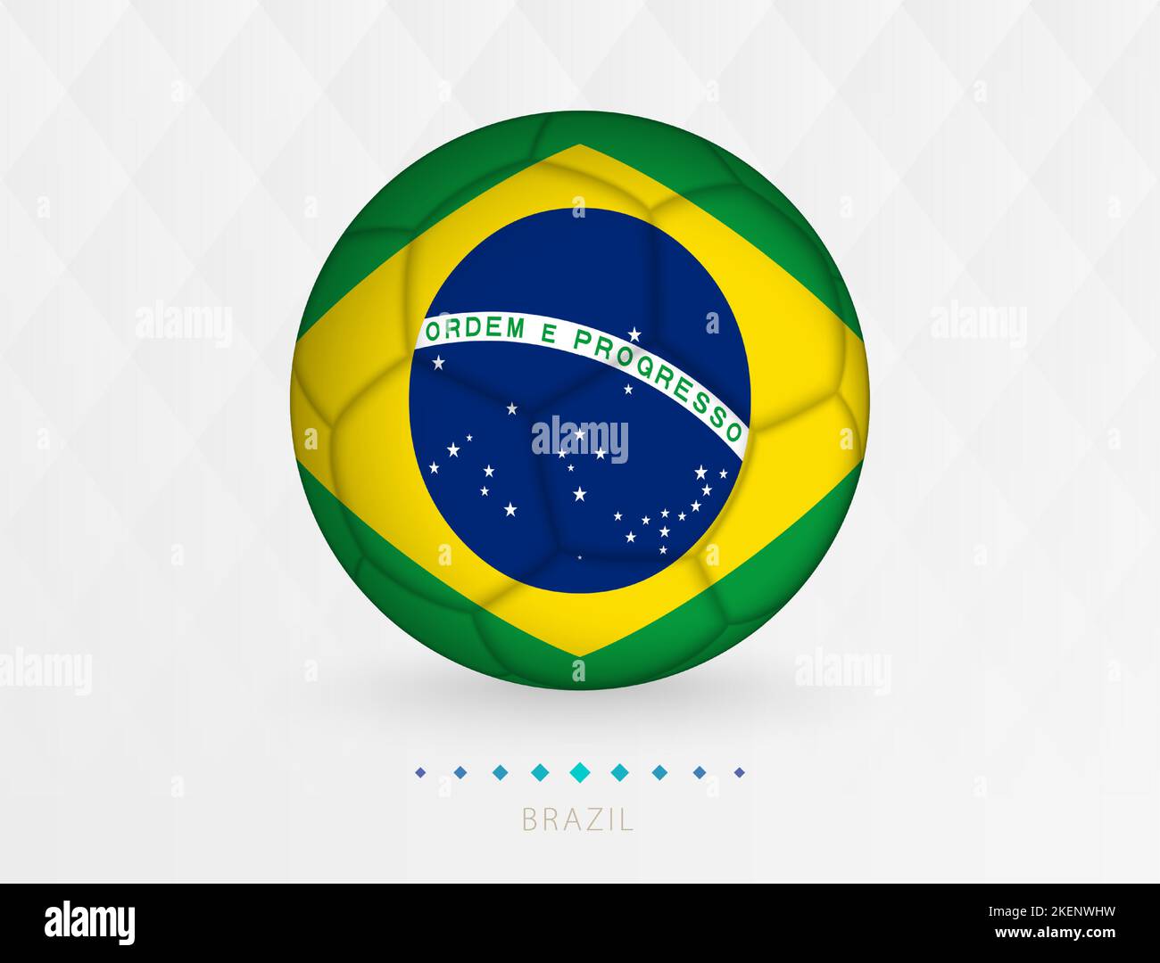 Football ball with Brazil flag pattern, soccer ball with flag of Brazil ...