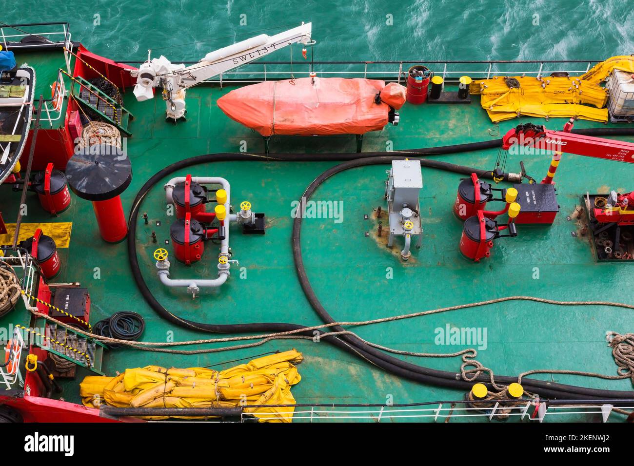 Top view of deck of Spiro F supply vessel in Grand Harbour, Valletta ...