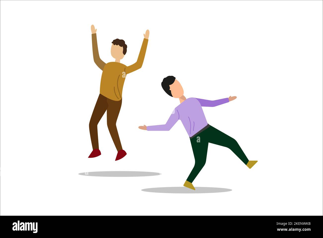 Happy Dancing People Friends Dance Club Female And Male Dancers Exciting Music Party Disco