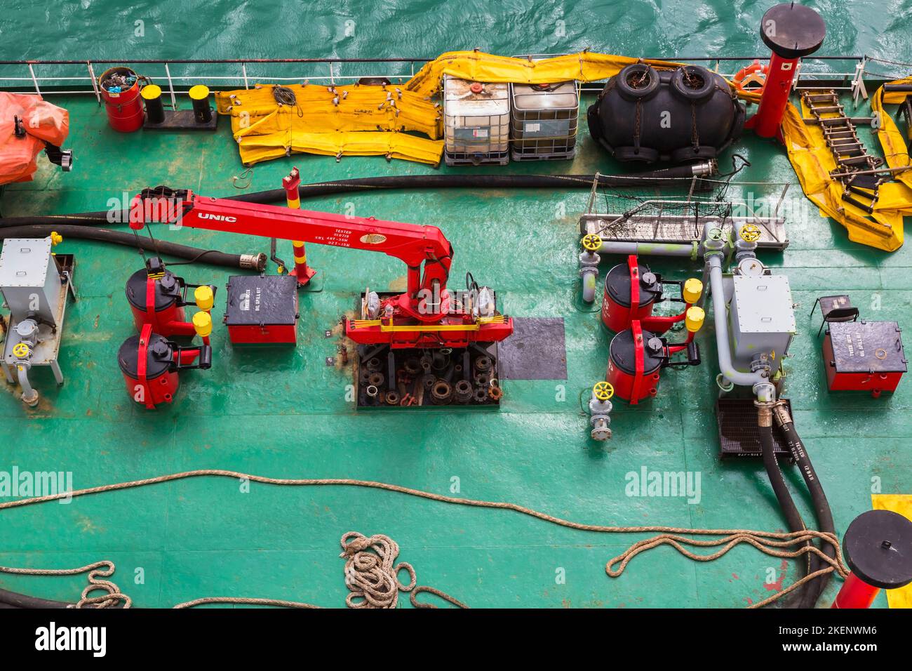 Top view of deck of Spiro F supply vessel in Grand Harbour, Valletta ...