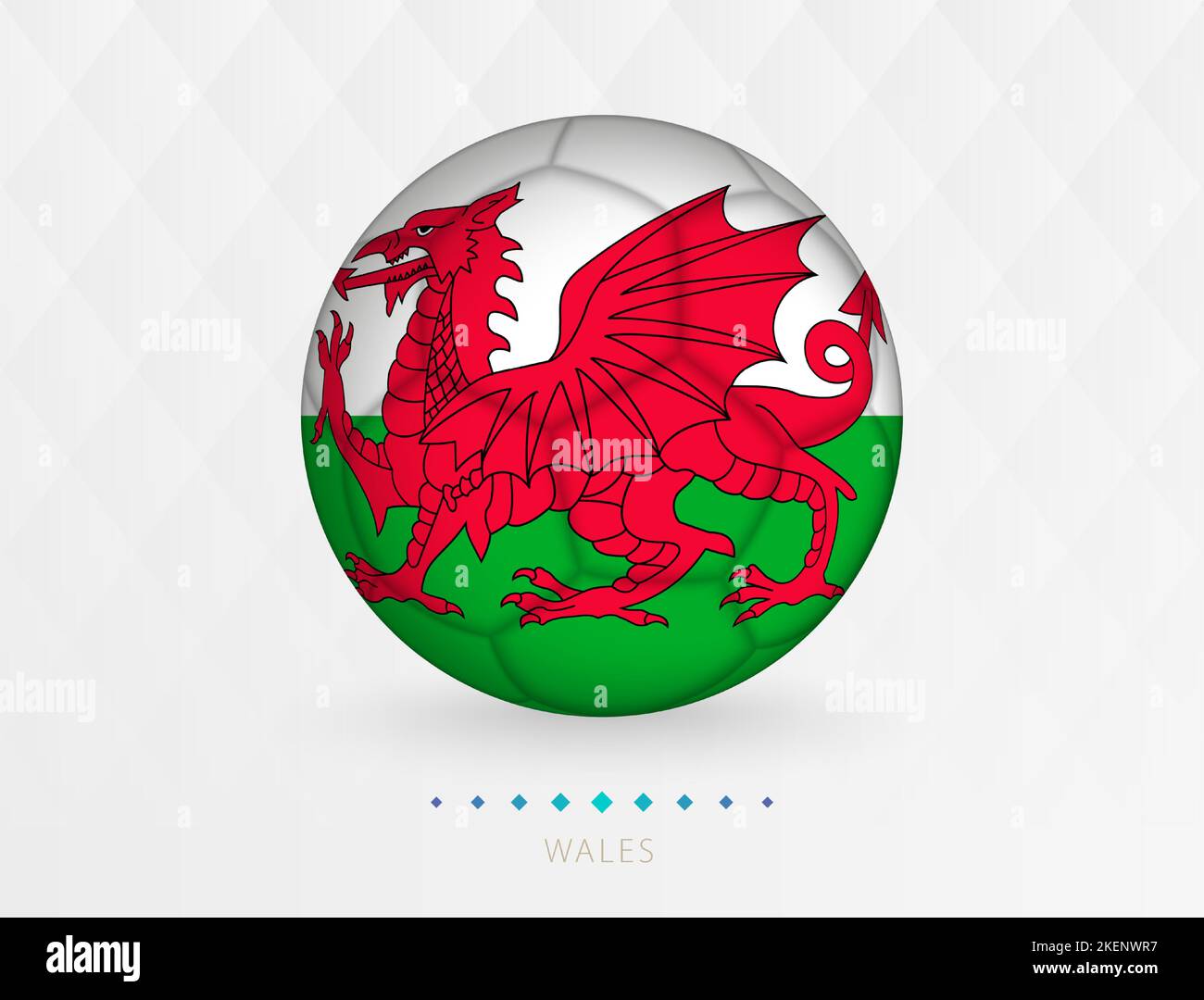 Football ball with Wales flag pattern, soccer ball with flag of Wales ...