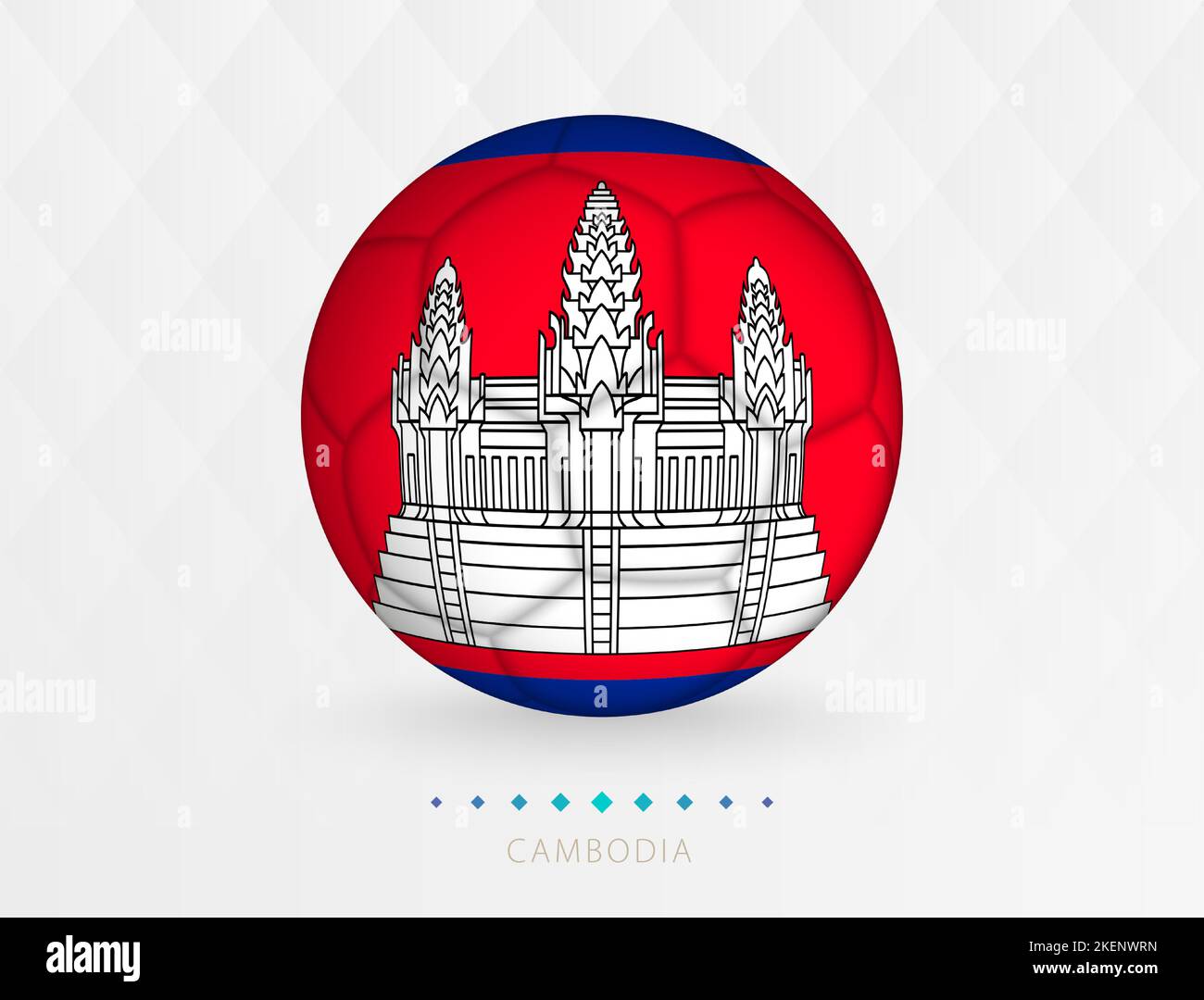 Football ball with Cambodia flag pattern, soccer ball with flag of Cambodia national team ...