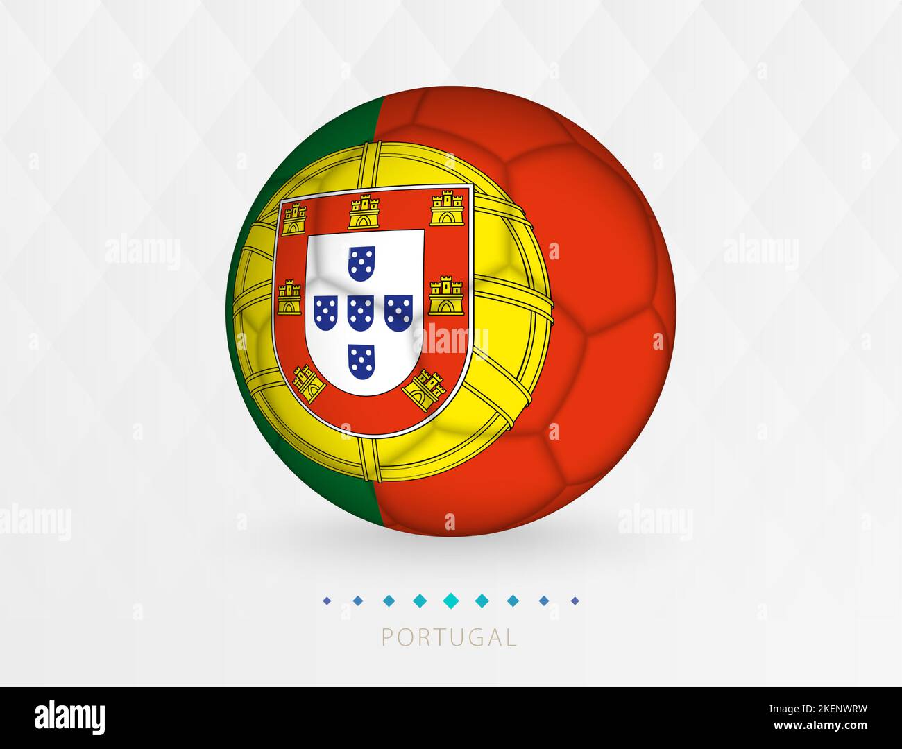Football ball with Portugal flag pattern, soccer ball with flag of ...