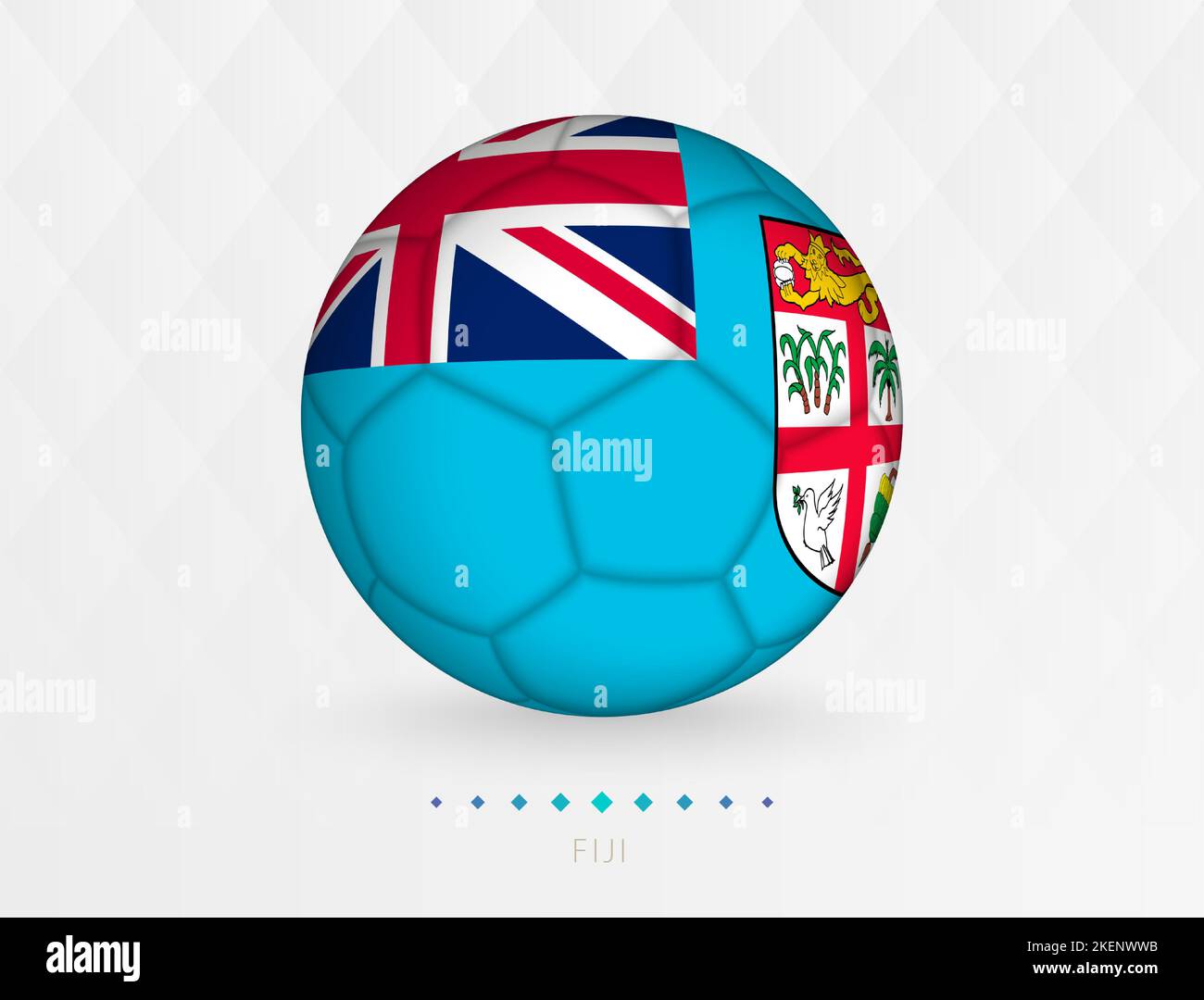 Football ball with Fiji flag pattern, soccer ball with flag of Fiji ...