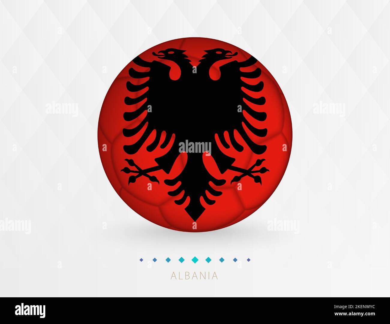 Football ball with Albania flag pattern, soccer ball with flag of ...