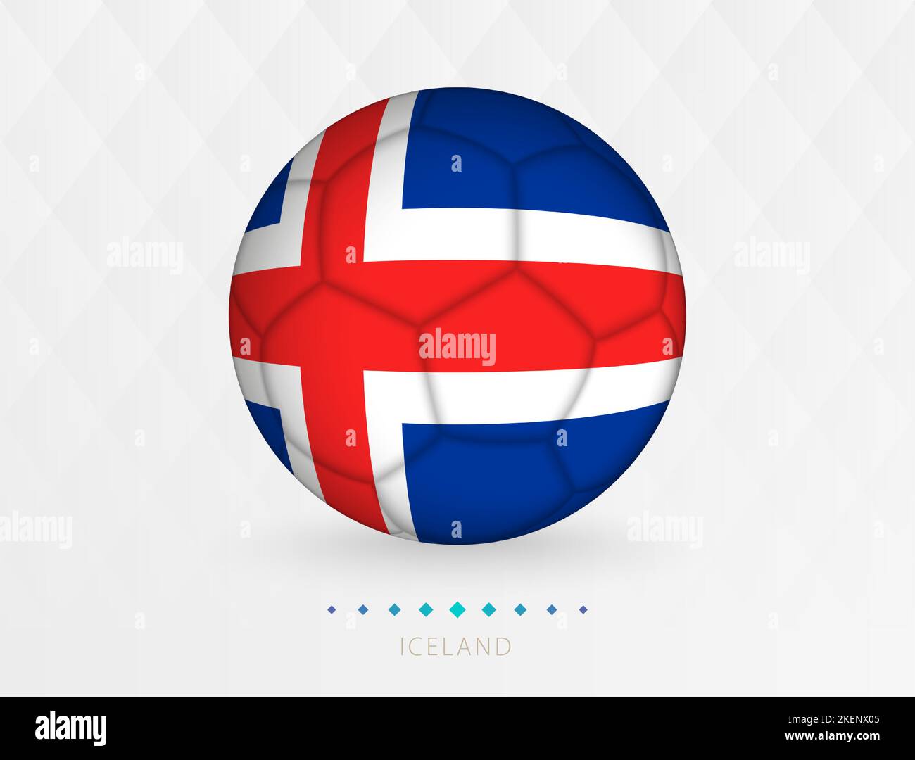 Football ball with Iceland flag pattern, soccer ball with flag of ...