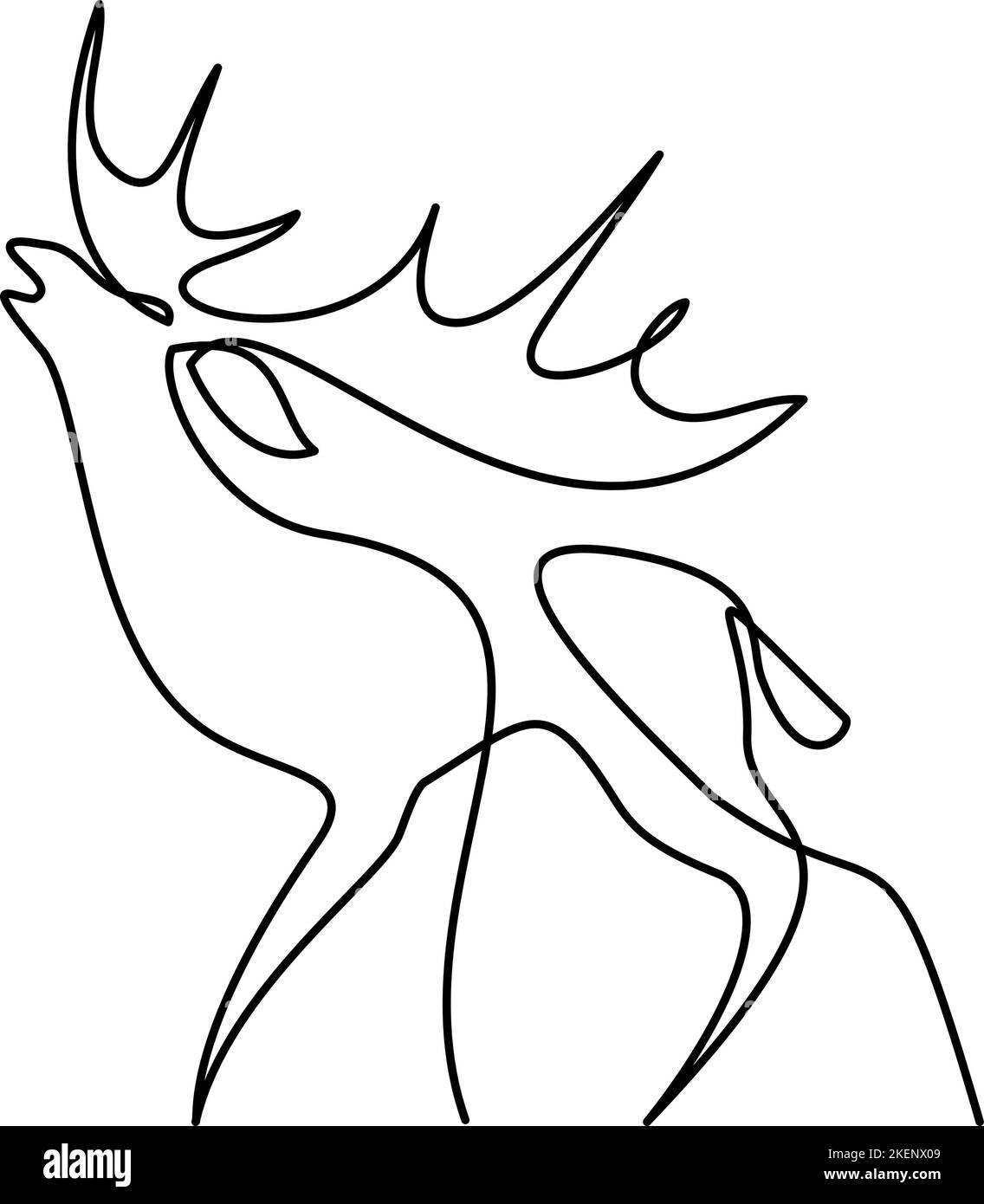 Stag line drawing hi-res stock photography and images - Alamy