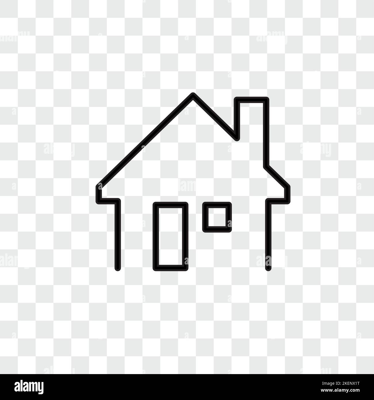 A house icon on a checkerboard background for real estate, apps, and ...