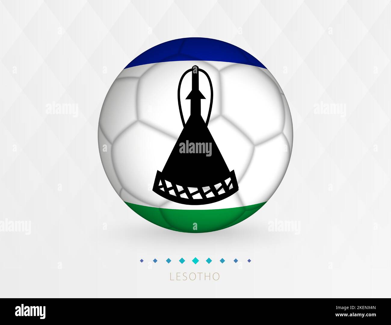 Football ball with Lesotho flag pattern, soccer ball with flag of ...