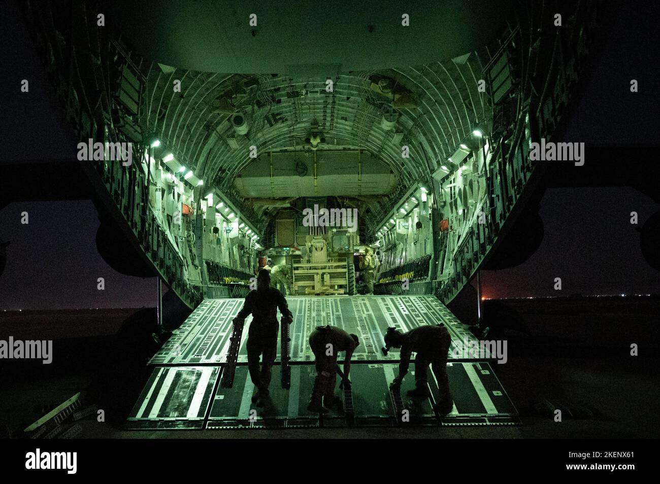 U.S. Air Force C-17 Globemaster III loadmasters assigned to the 8th ...