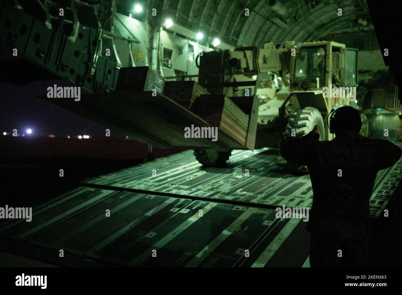 U.S. Air Force Airman 1st Class Brian Austin, a C-17 Globemaster III ...