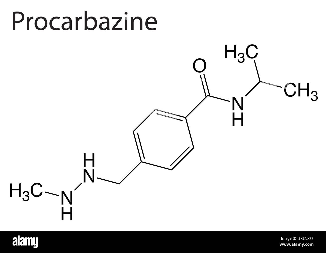 The skeletal formula of Procarbazine on white background Stock Vector ...