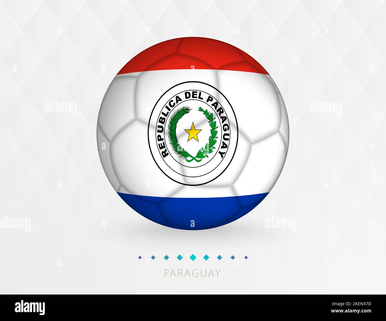 Football ball with Paraguay flag pattern, soccer ball with flag of Paraguay national team ...