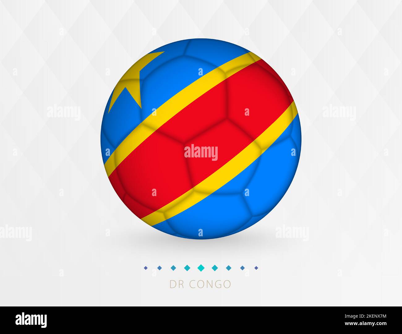 Football ball with DR Congo flag pattern, soccer ball with flag of DR ...