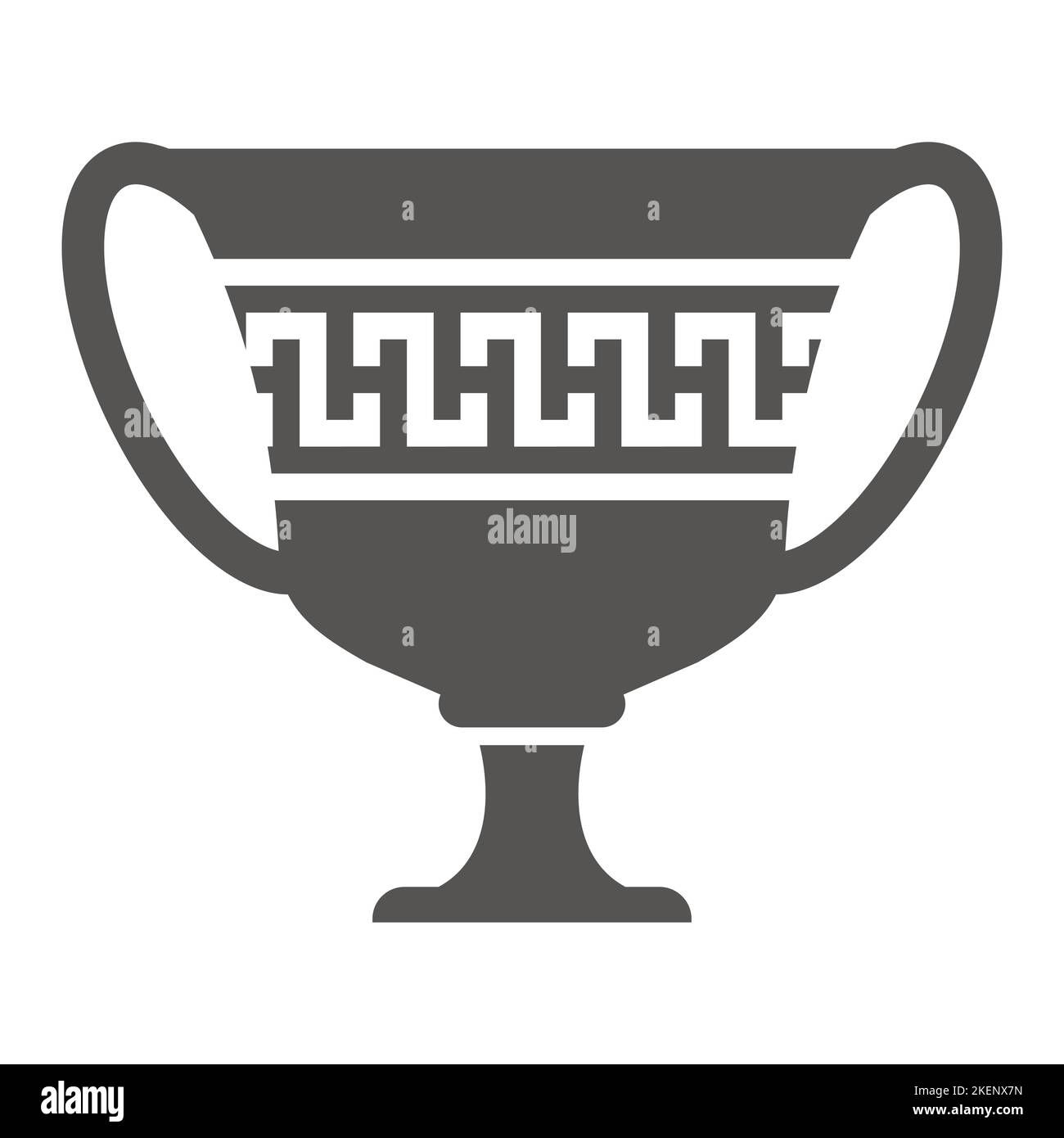 Greek vase silhouette. Ancient amphora and pot with meander pattern ...