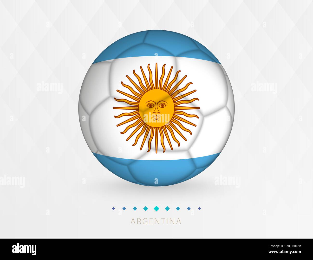 Football ball with Argentina flag pattern, soccer ball with flag of ...