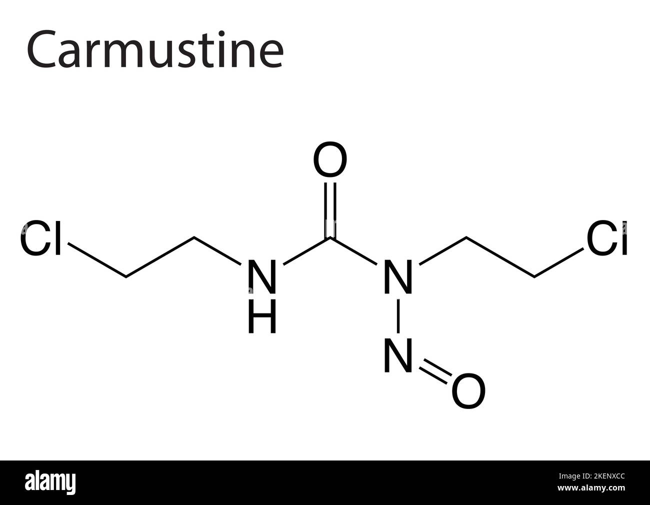 The skeletal formula of Carmustine on white background Stock Vector ...