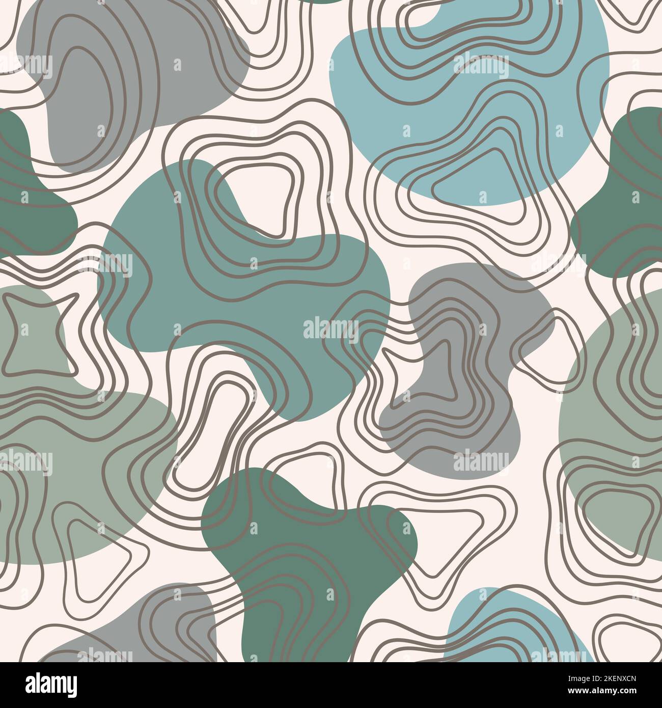 Organic circle seamless pattern. Abstract hand drawn irregular ...