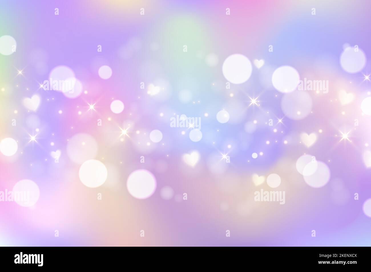Rainbow unicorn background. Pastel gradient color sky with glitter and ...