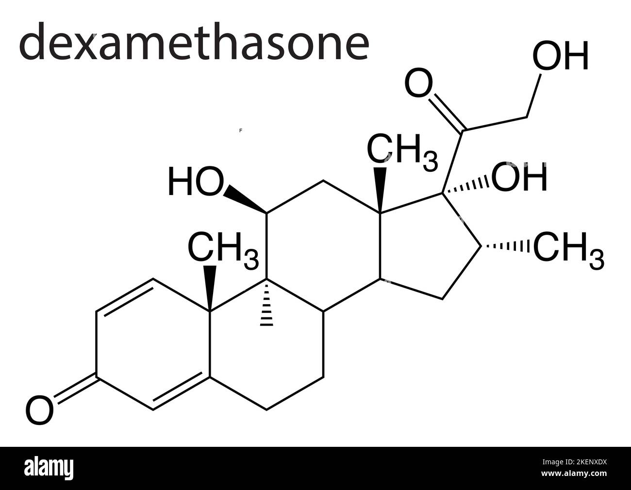 The skeletal formula of Dexamethasone on white background Stock Vector ...