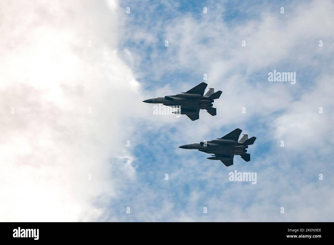 Two Oregon Air National Guard F-15 Eagles assigned to the 142nd Wing ...