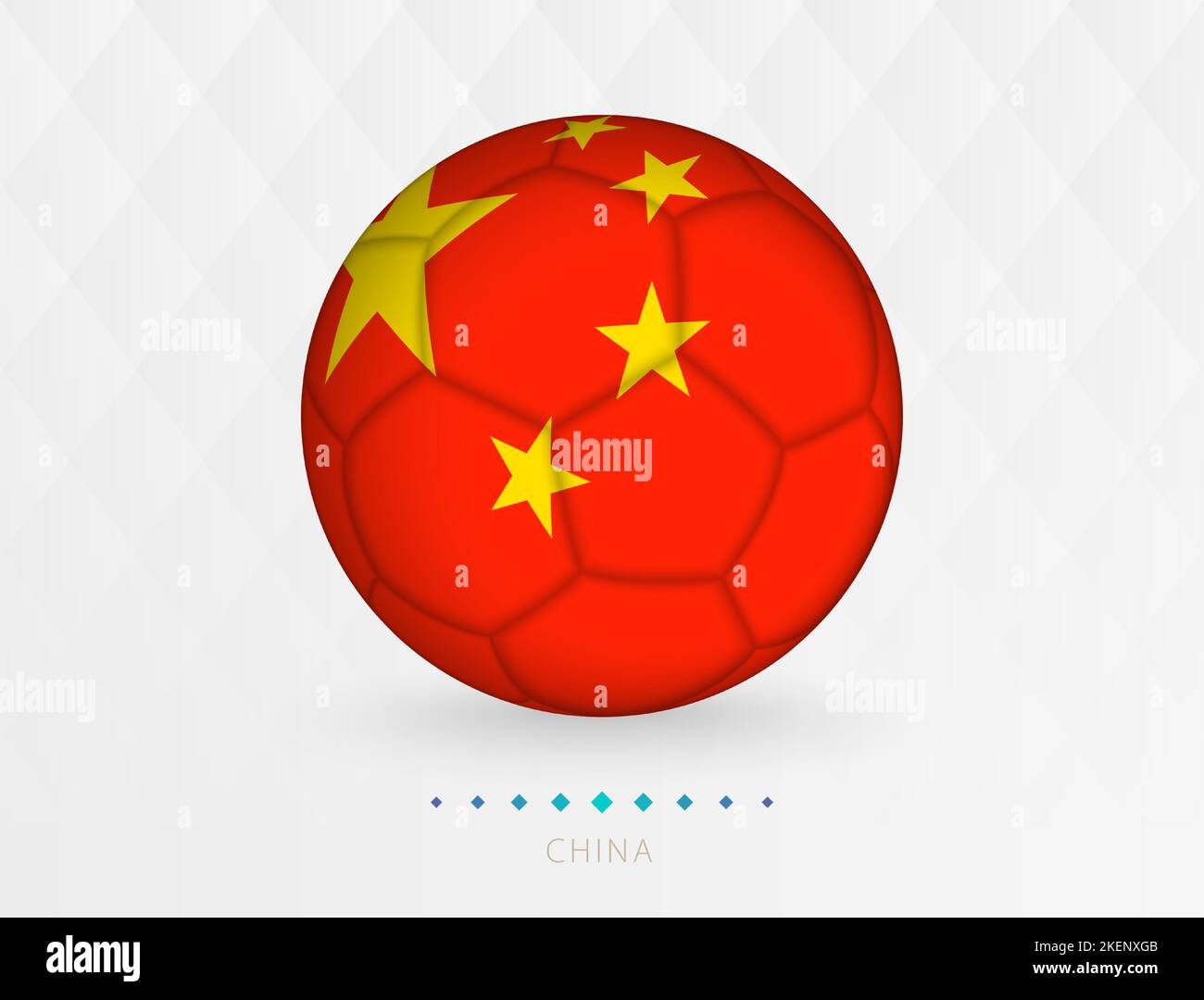 Football ball with China flag pattern, soccer ball with flag of China ...