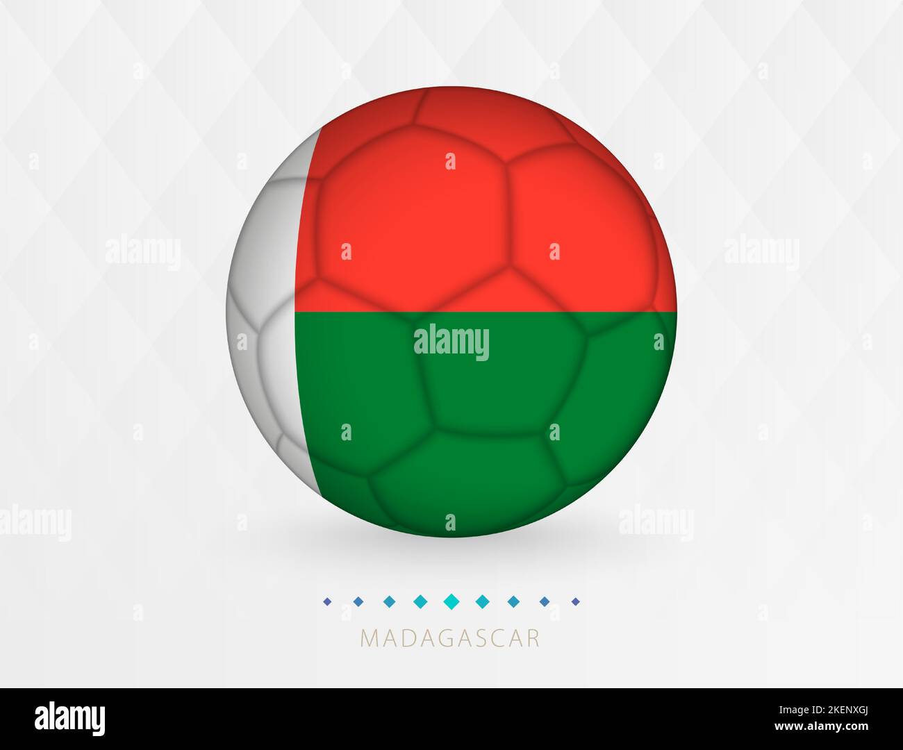 Football ball with Madagascar flag pattern, soccer ball with flag of ...