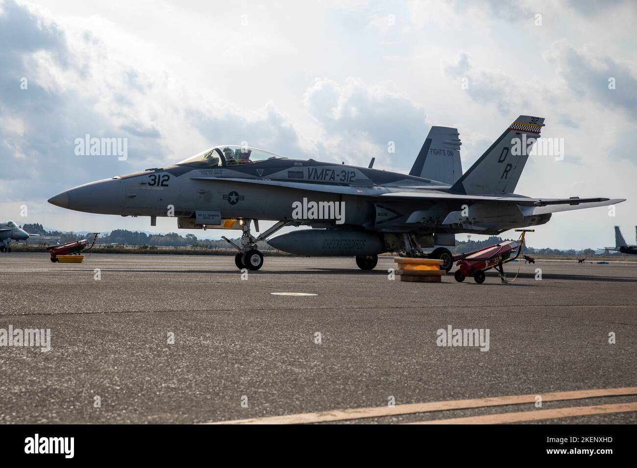A U.S. Marine Corps F/A-18C Hornet aircraft with Marine Fighter Attack ...