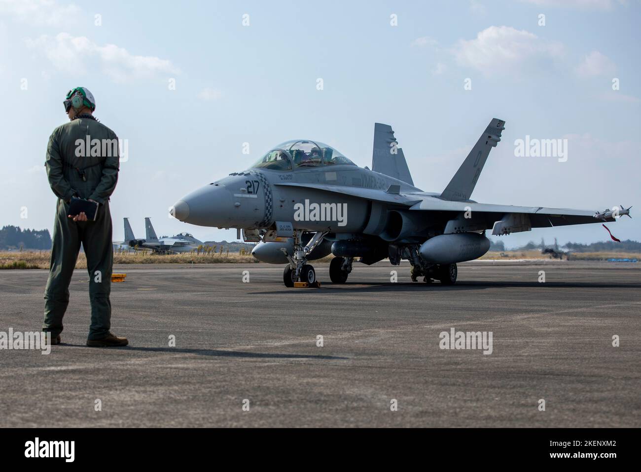 A U.S. Marine Corps F/A-18D Hornet aircraft with Marine Fighter Attack ...