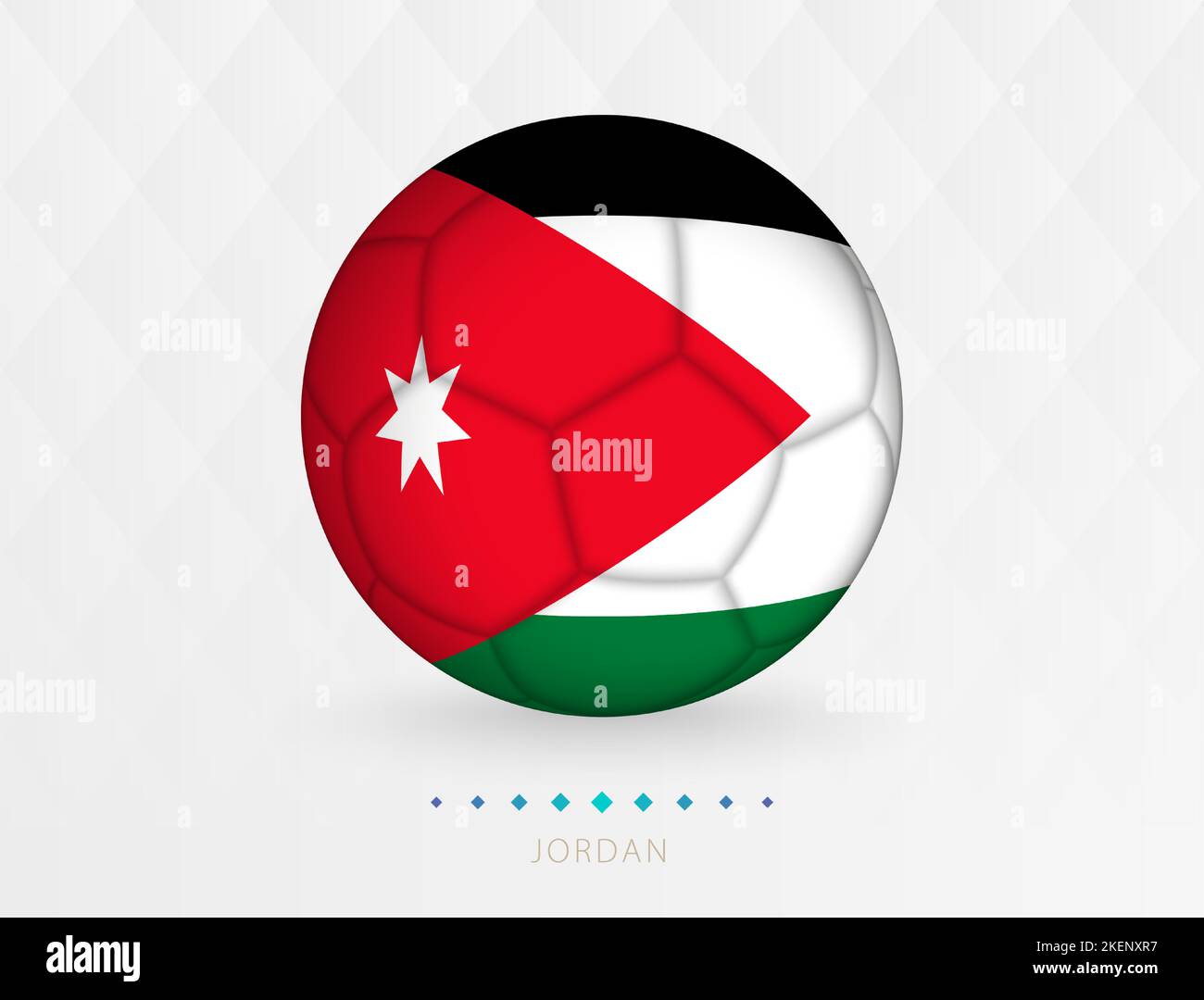 Football ball with Jordan flag pattern, soccer ball with flag of Jordan ...