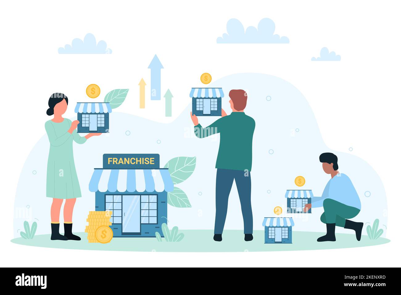 Franchise business management, development and branch expansion vector ... Franchise business management, development and branch expansion vector ...