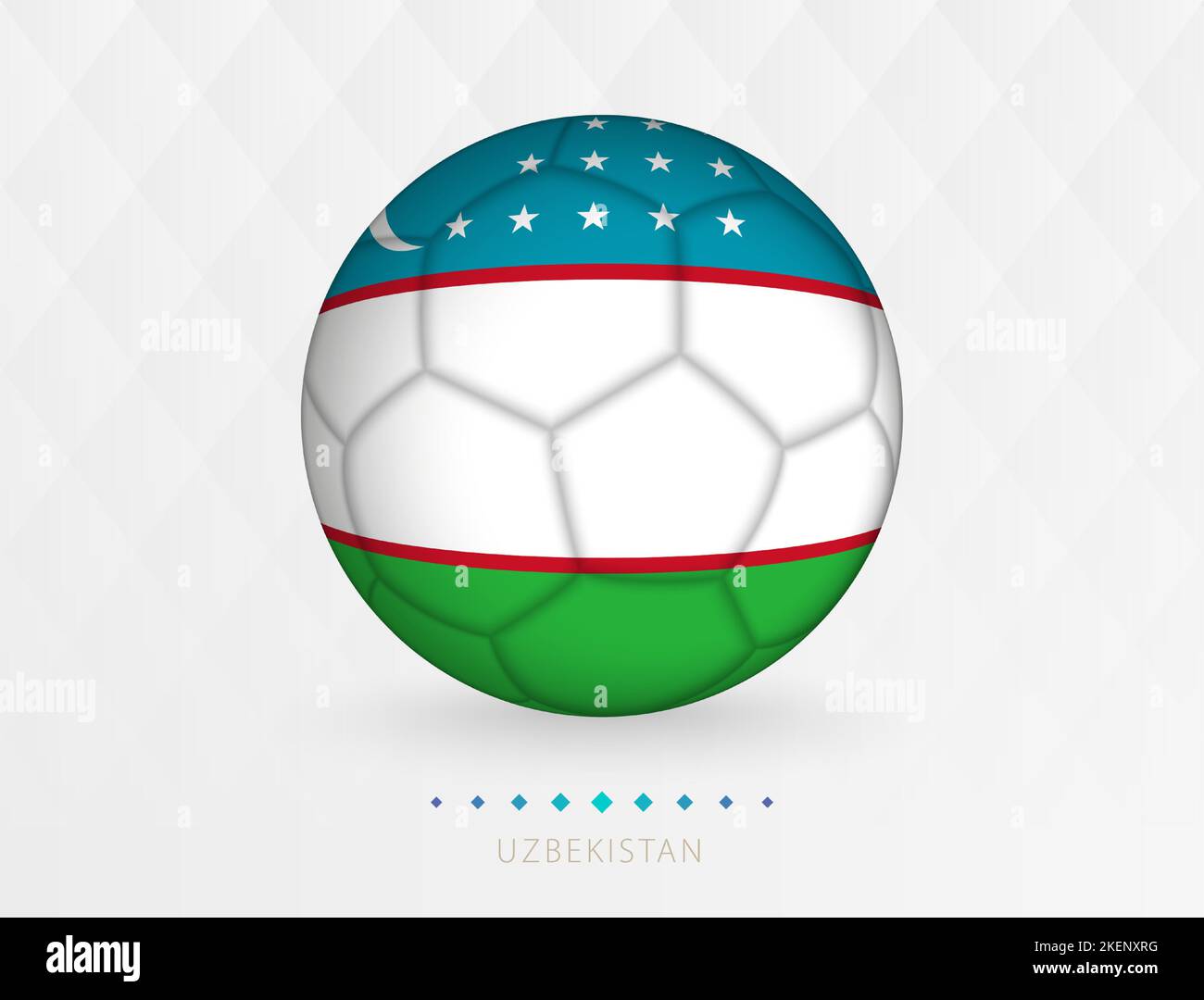 Football ball with Uzbekistan flag pattern, soccer ball with flag of ...