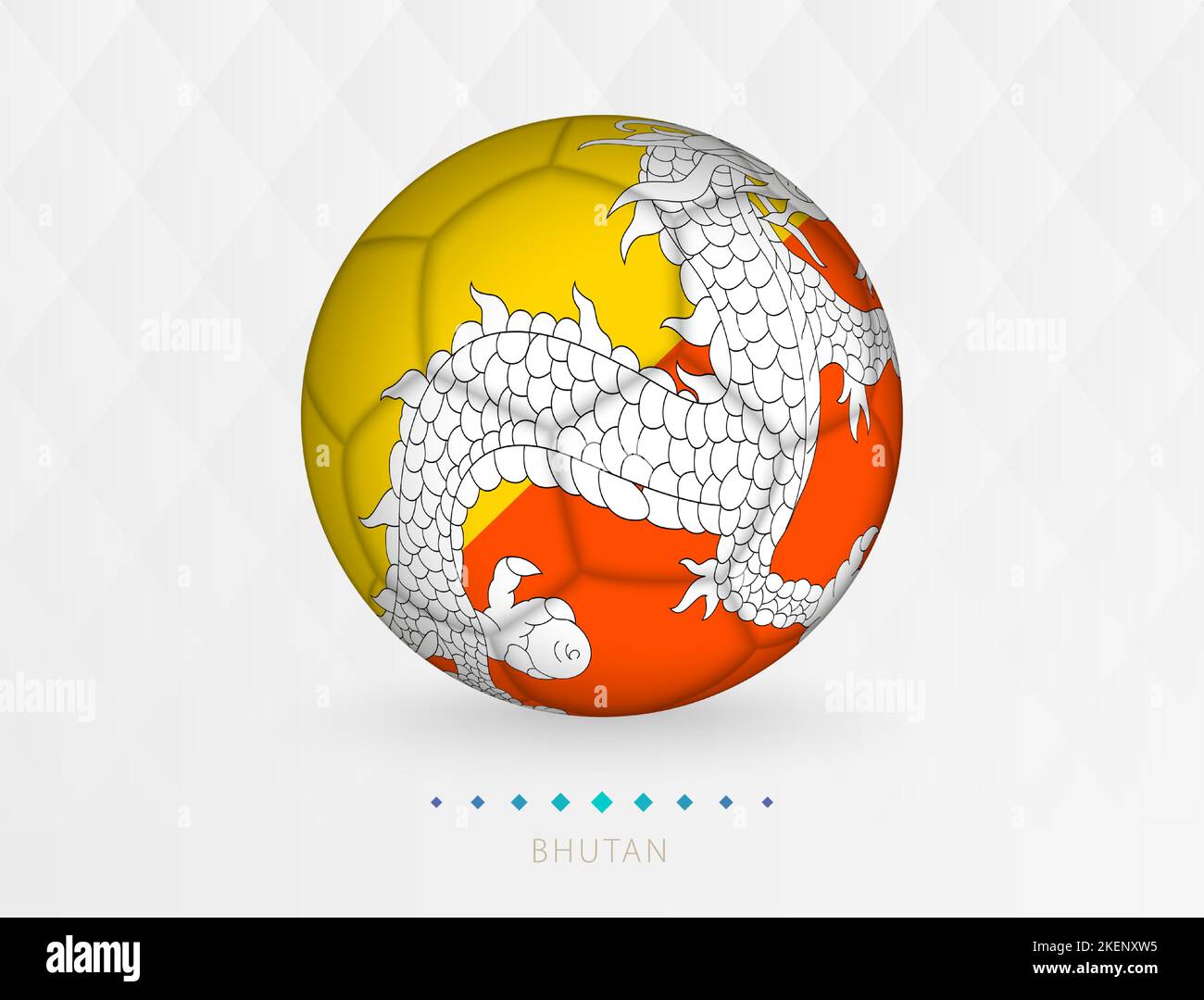 Football ball with Bhutan flag pattern, soccer ball with flag of Bhutan ...