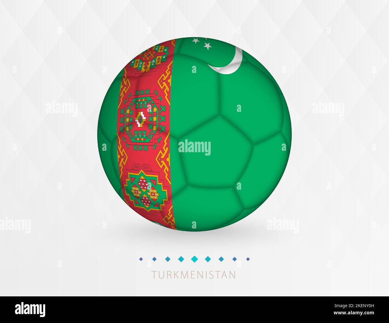 Football ball with Turkmenistan flag pattern, soccer ball with flag of ...