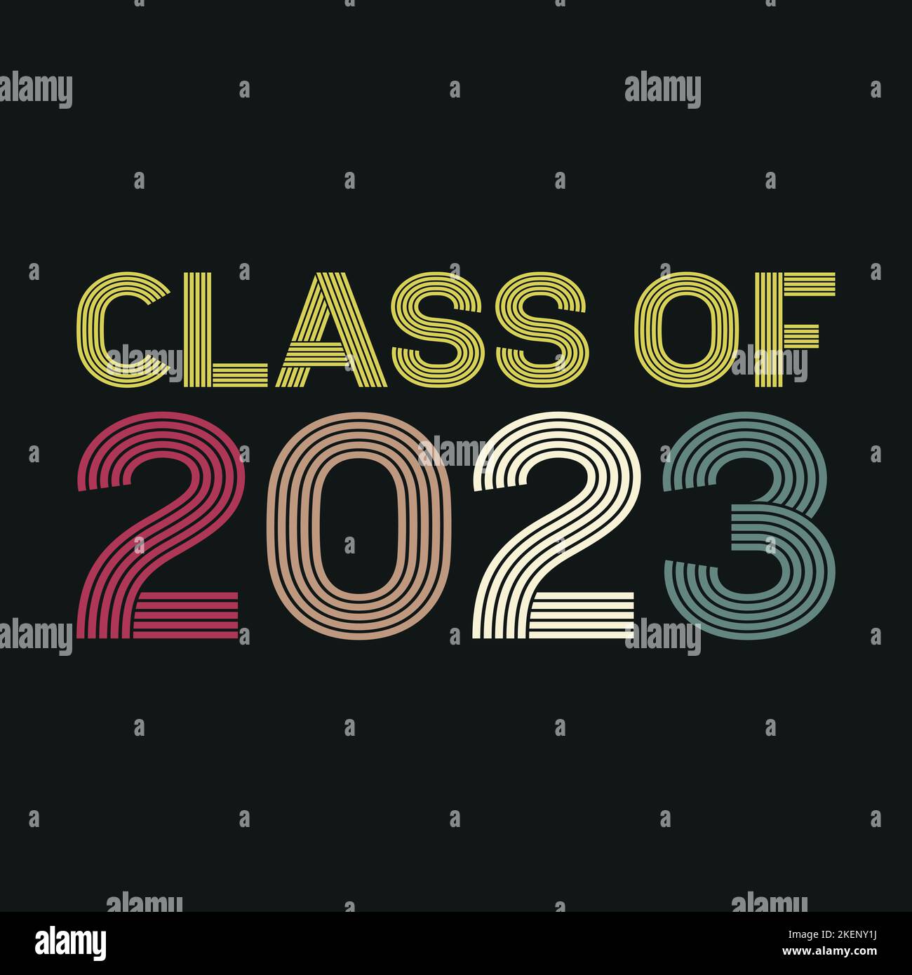 A beautiful inscription- class of 2023 isolated on the black background ...