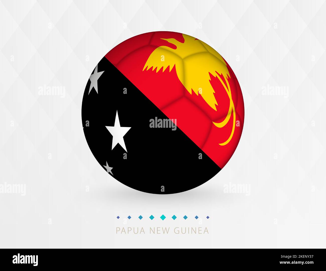 Football ball with Papua New Guinea flag pattern, soccer ball with flag ...