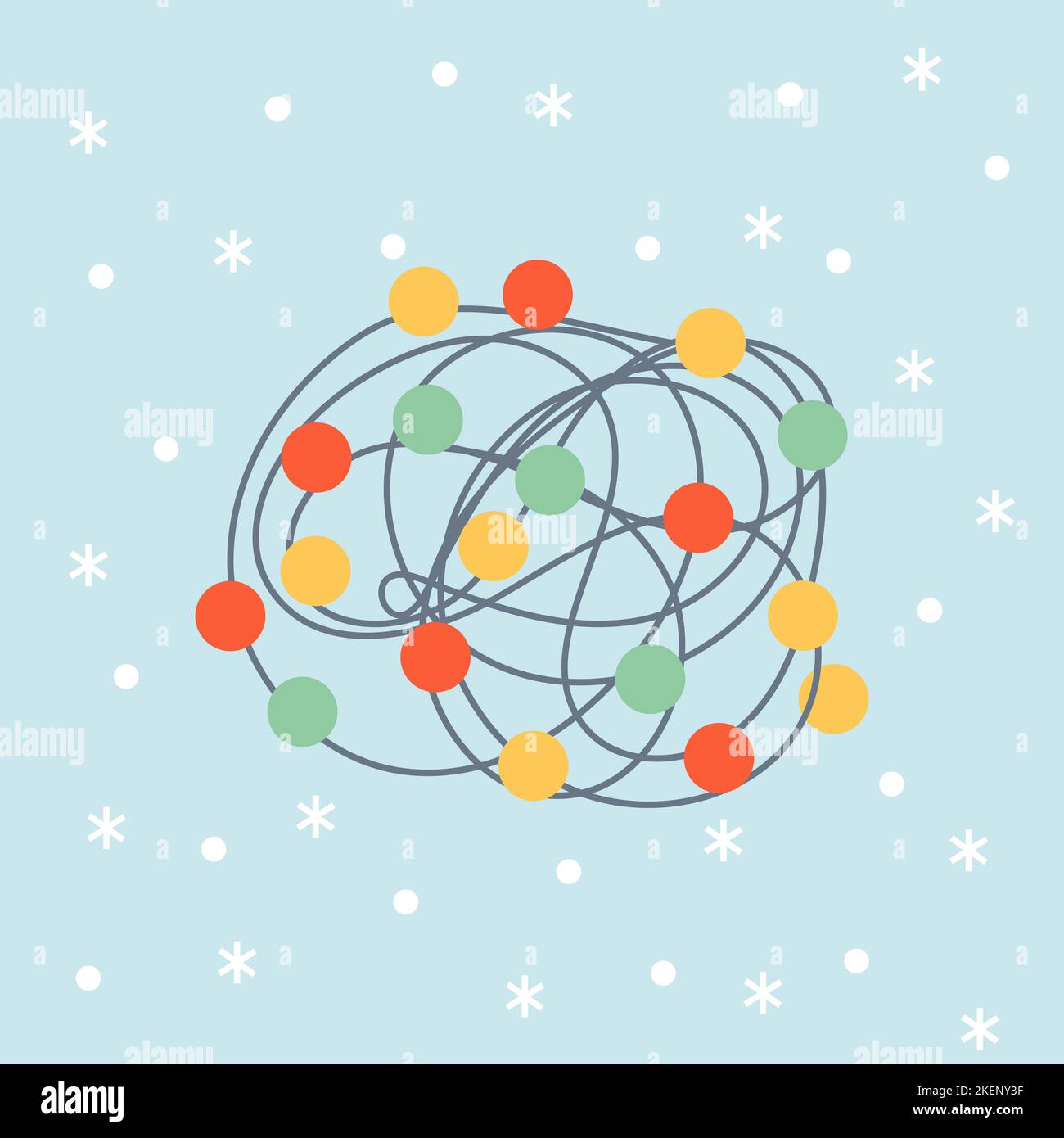 Christmas lights. colorful holiday garland. Vector yellow, red and ...