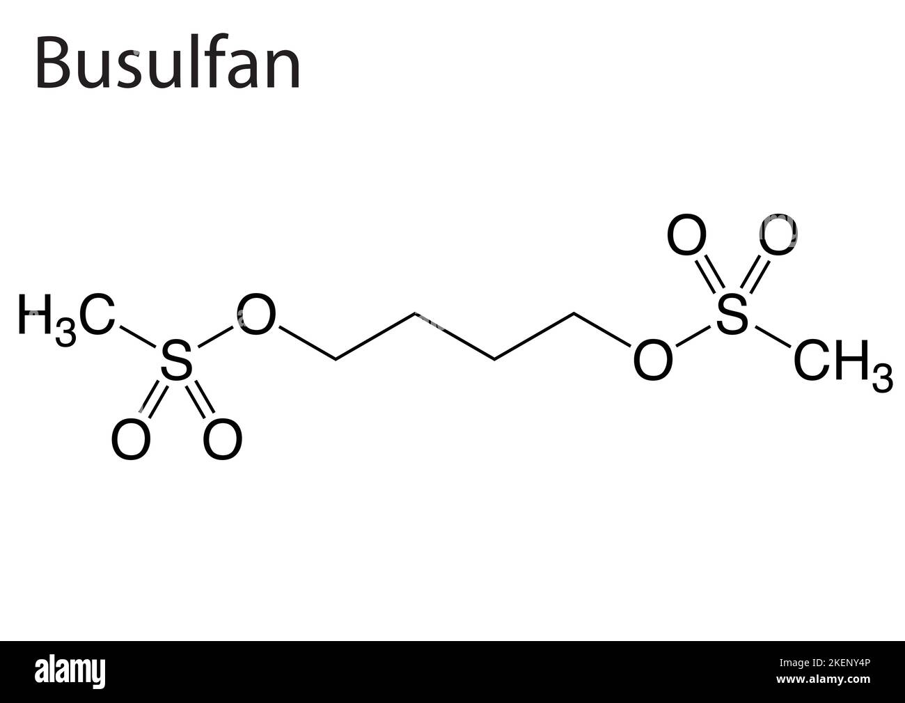 The skeletal formula of Busulfan on white background Stock Vector Image ...