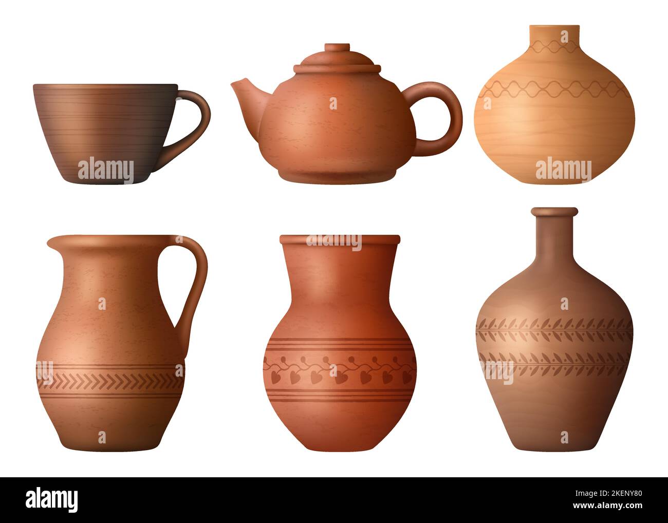 Hand made cups Stock Vector Images - Alamy