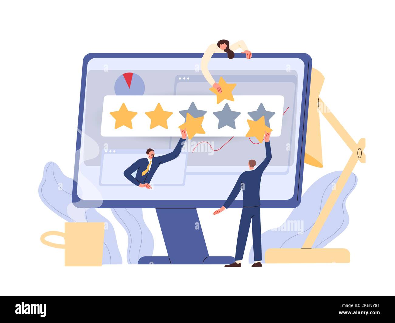 Business people create a product with a high rating Stock Vector Image ...