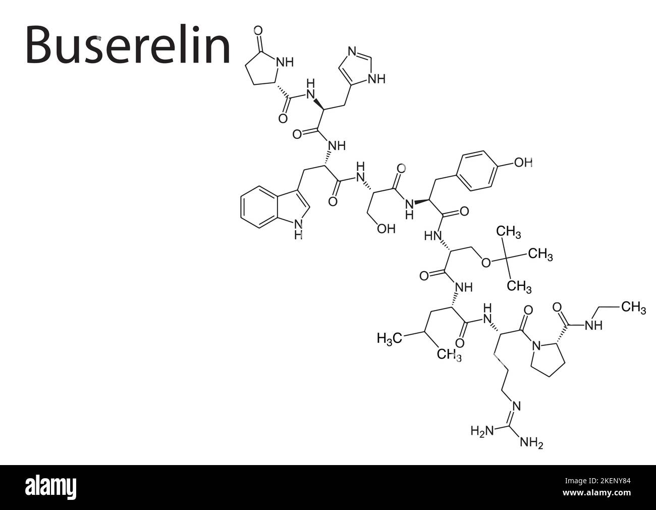 The skeletal formula of Buserelin on white background Stock Vector ...